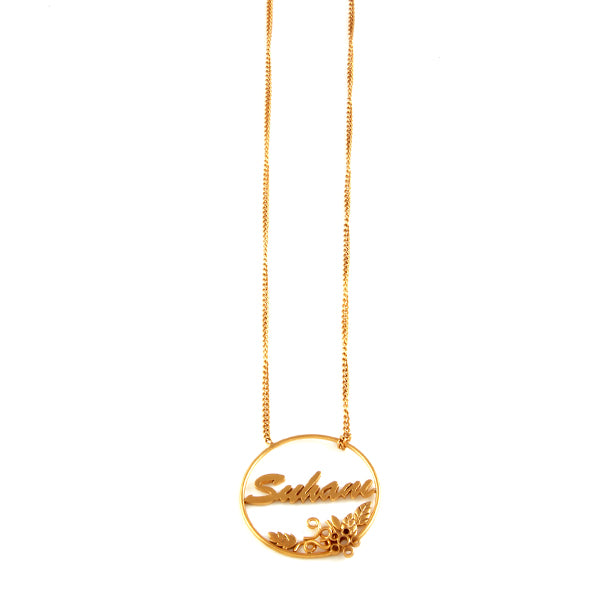 Personalised Name Pendant in 22K Gold Plating – Suhani Pittie