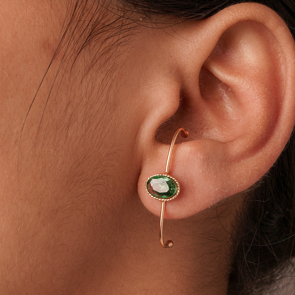 Molten Mint Gold Plated Green Crystal Loop Stud Earrings – Suhani Pittie