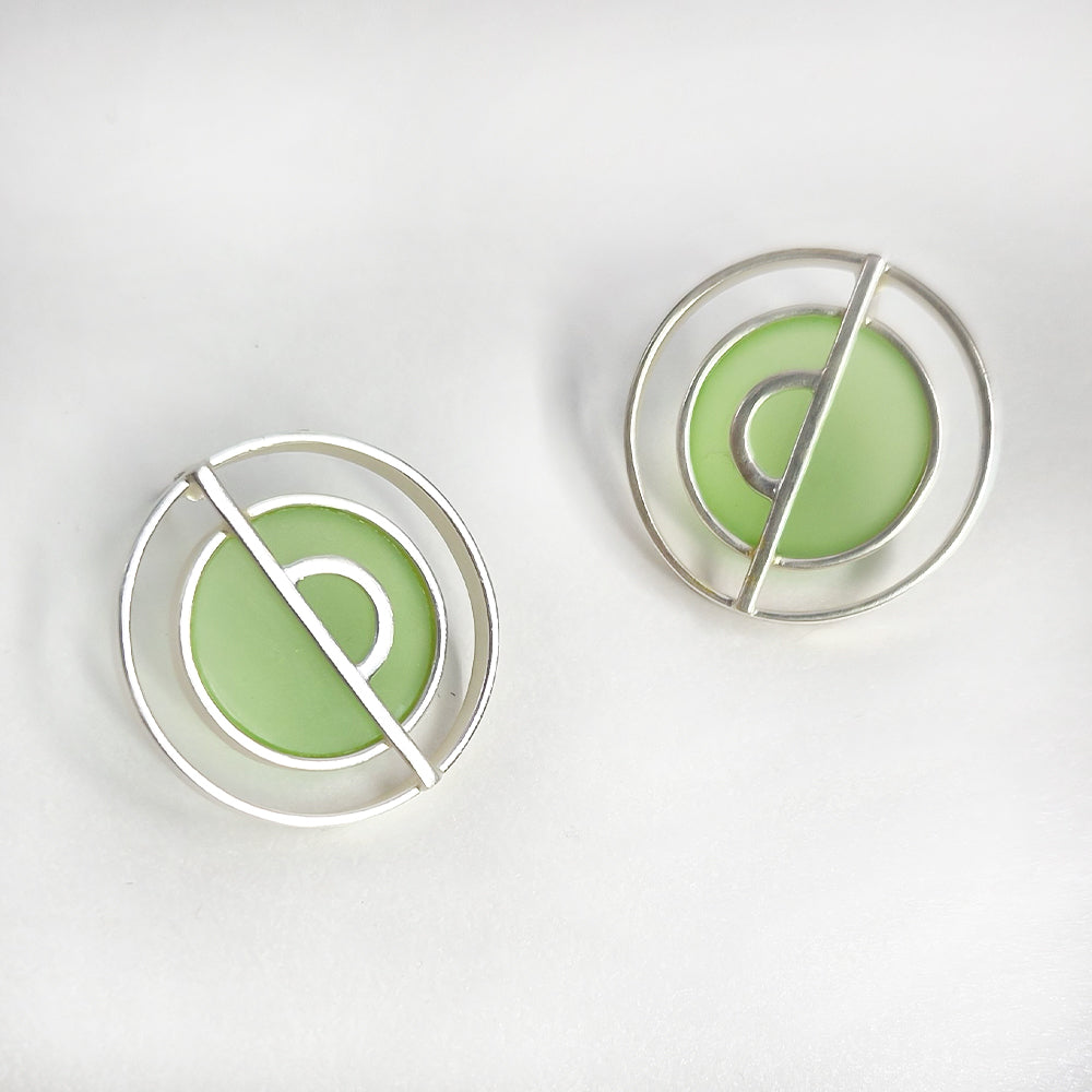 CHARTREUSE ACRYLIC CIRCLE Earrings – Suhani Pittie