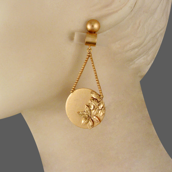 Buy Gold Plated Pipe Leafy Earrings Online | Suhani Pittie
