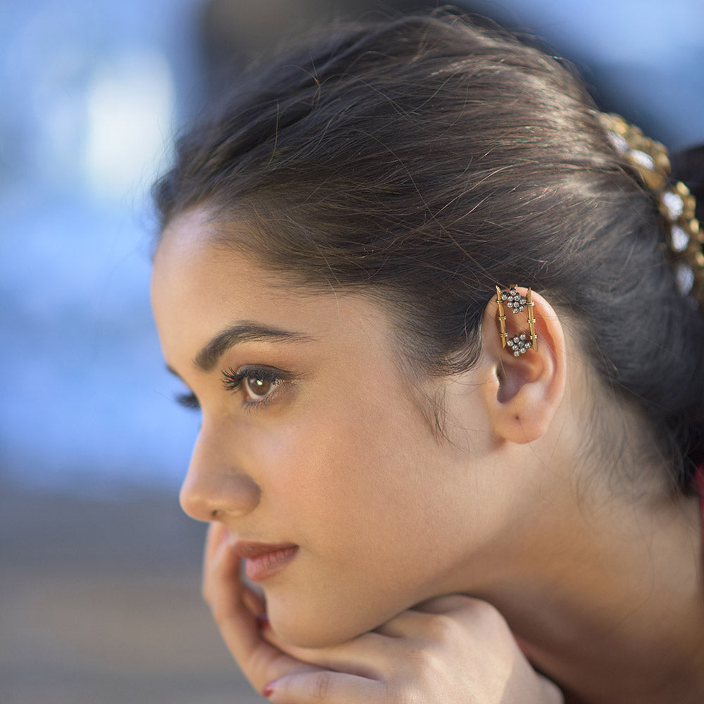 Buy Everlasting Element Gold Tone Ear Button Online | Suhani Pittie